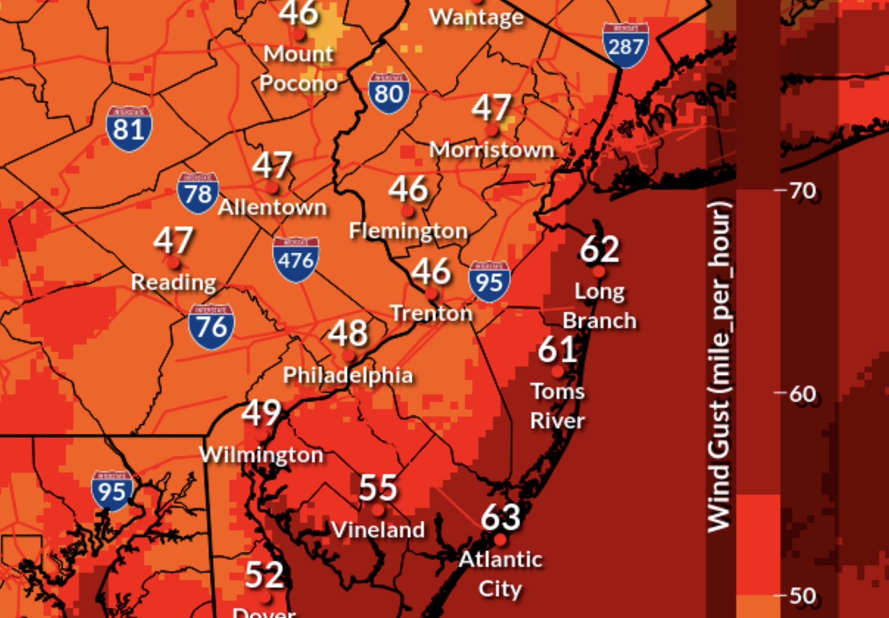 Tropical Storm-Force Winds, Flooding for Ocean County Forecast As ...